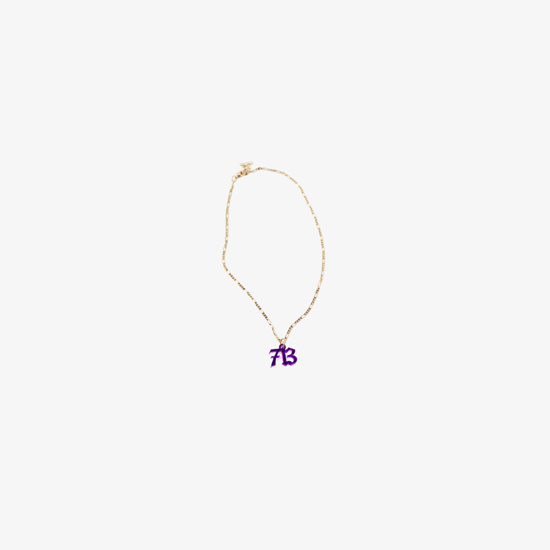 melody ehsani old english '713' necklace (gold/purple) – Premium Goods