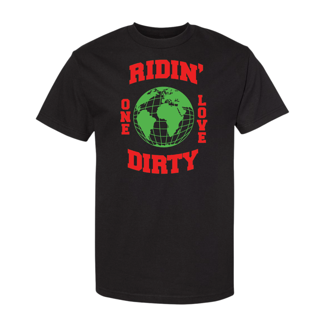 mens ridin' dirty one love logo s/s tee (black) – Premium Goods